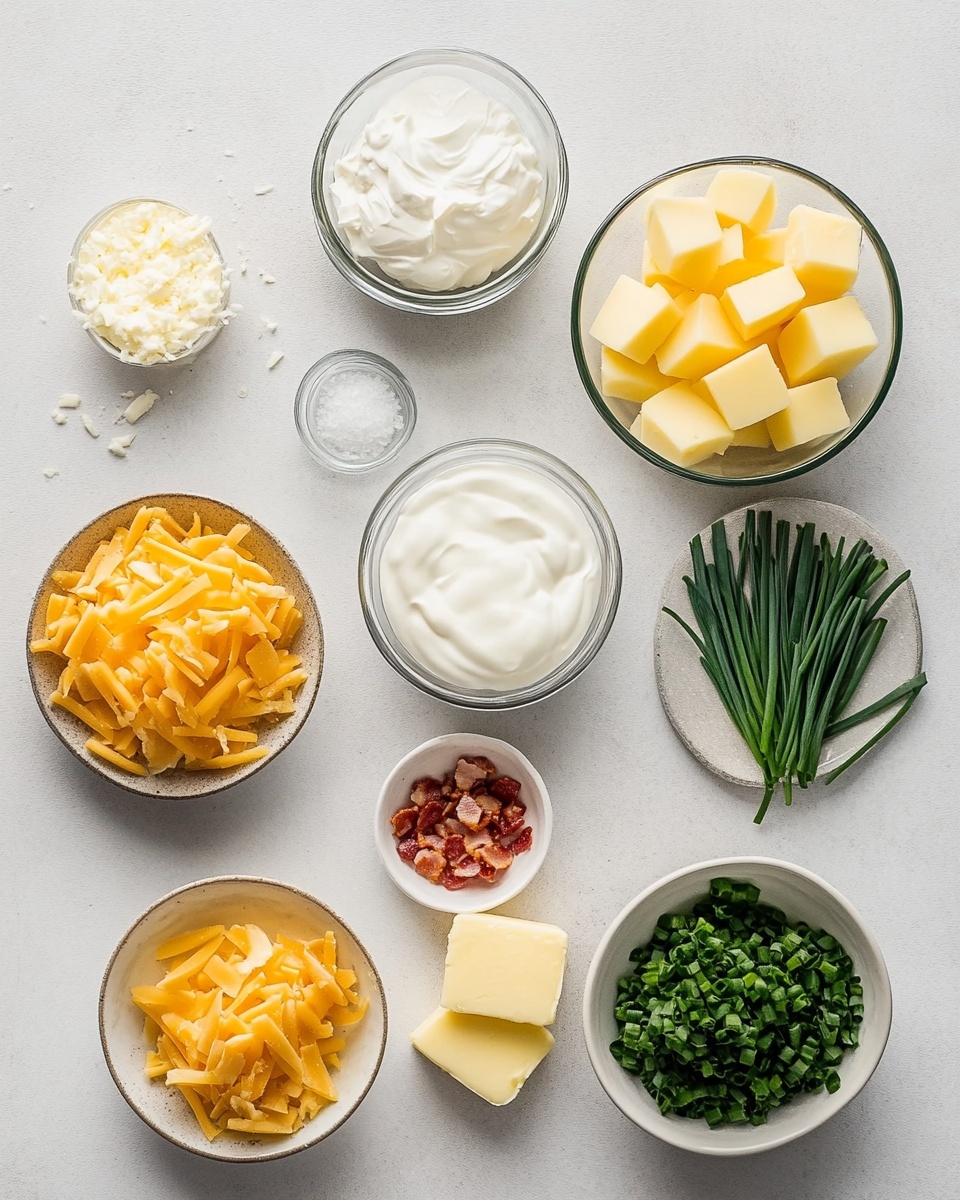 Creamy Cheddar Mashed Potato Casserole with Bacon and Chives Recipe ...